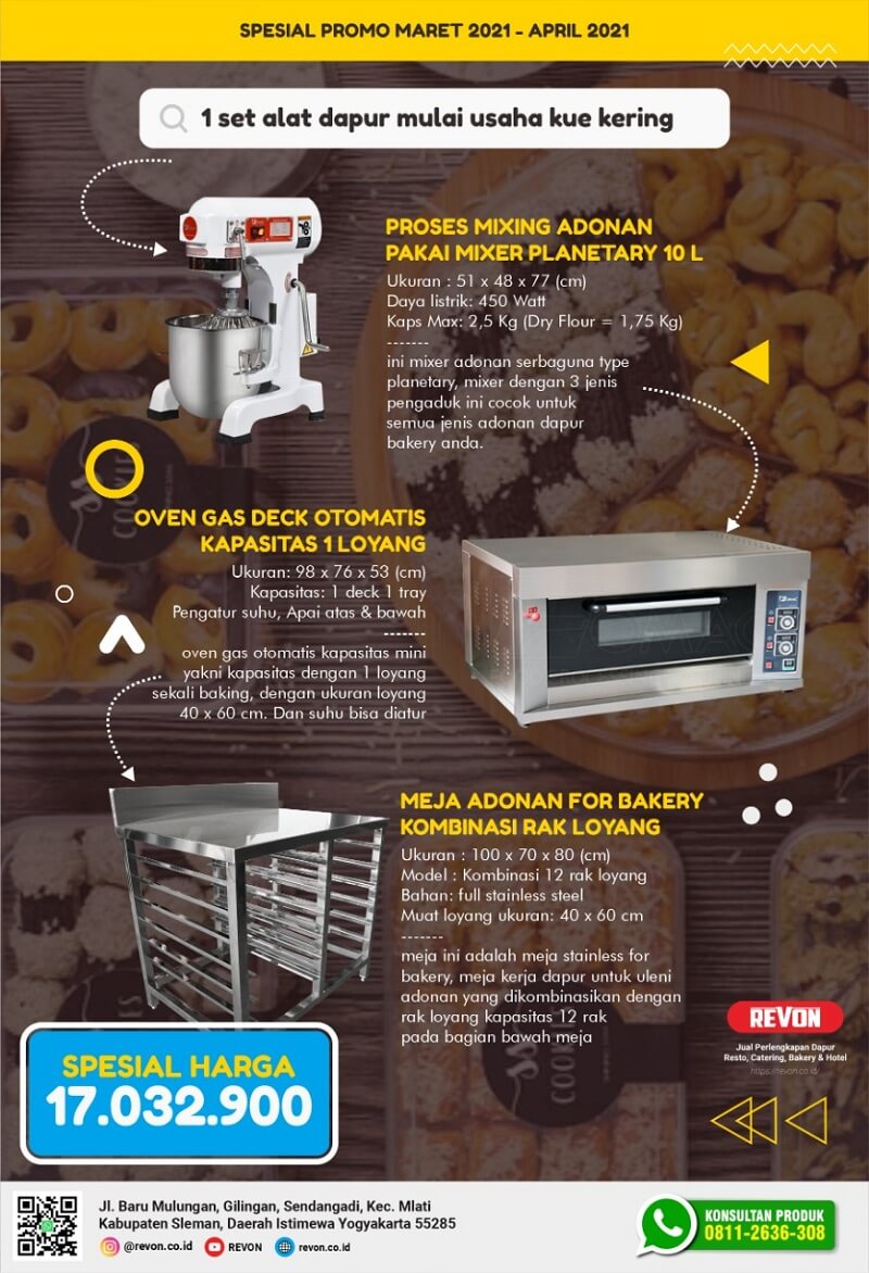 1 Set Alat Dapur Roti & Kue Kering Beserta Harganya | Pusat Fabrikasi ...