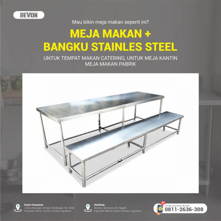 Meja Makan Stainless Steel Restoran | Bisa Custom | Pusat Fabrikasi ...