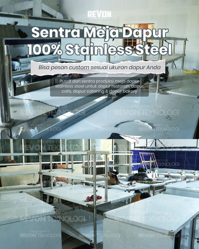 Meja Makan Stainless Steel Restoran | Bisa Custom | REVON