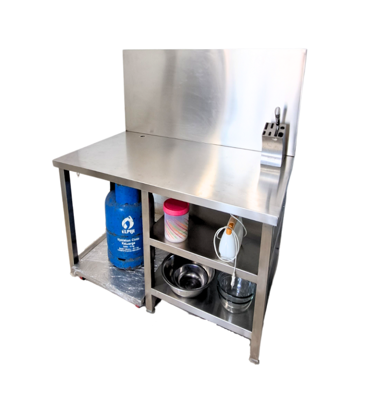 Meja Kompor Stainless + Tempat Gas Stainless | Bebas Custom | Pusat ...